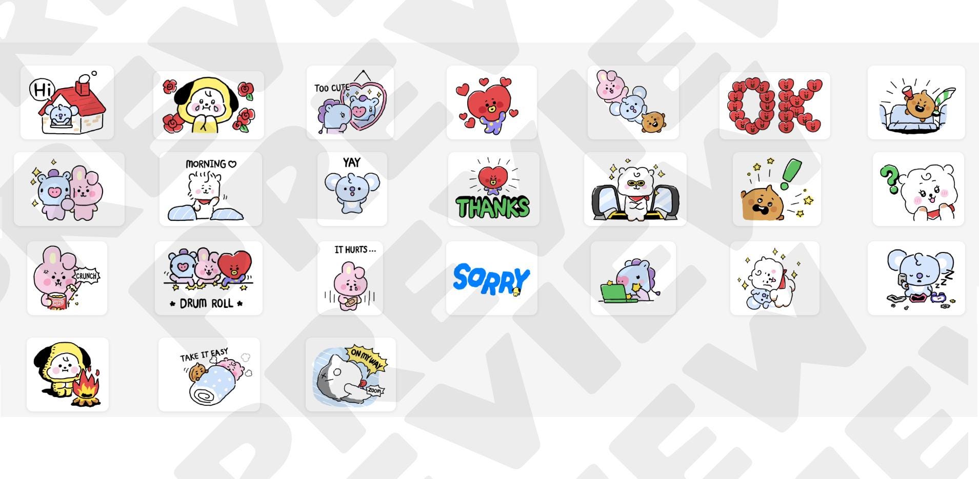 BT21 Digital Stickers - Printable Clipart Bundle - 344 Goodnote Icons ...