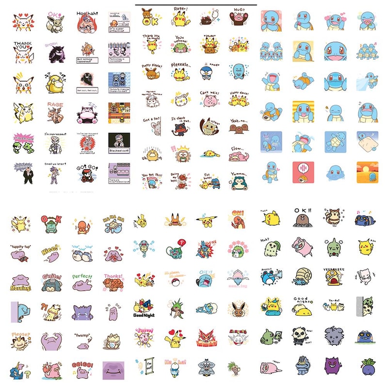 Poke Pals Digital Stickers - Fanart Collection - Cropped for Goodnotes ...