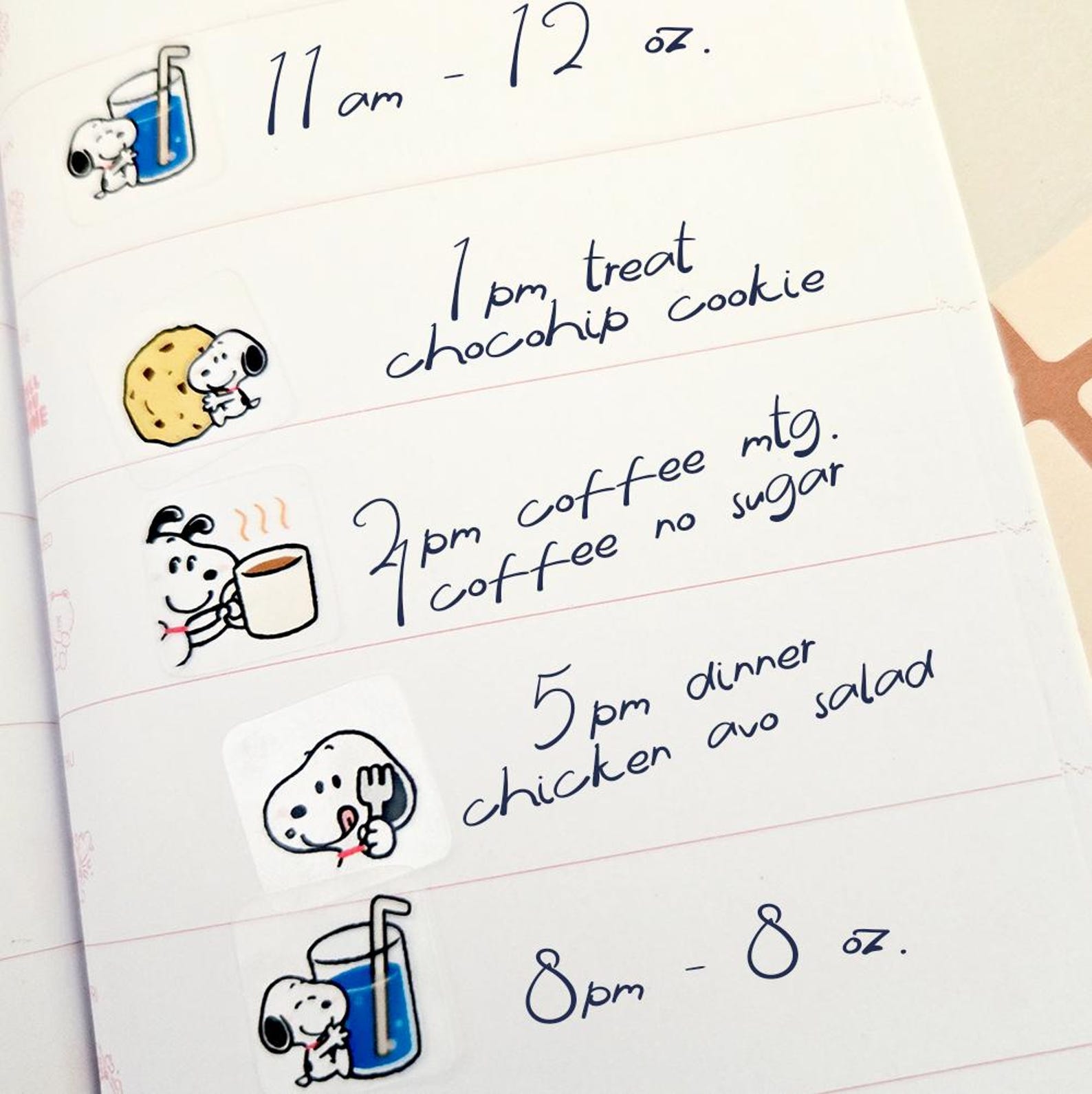 Snoopy Emotion and Routine Stickers for Journals/planners Handmade in ...