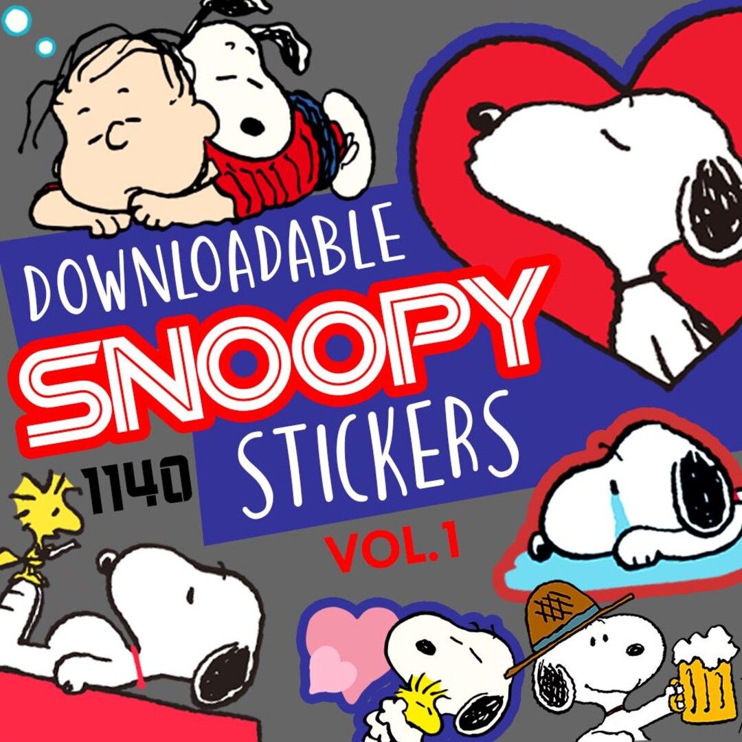 Snoopy Digital Stickers - Printable Snoopy Stickers - Peanuts Graphics ...