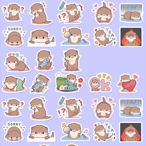 Cute Baby Otter Sticker Set for Journals/planners - Cute Reward Chart ...