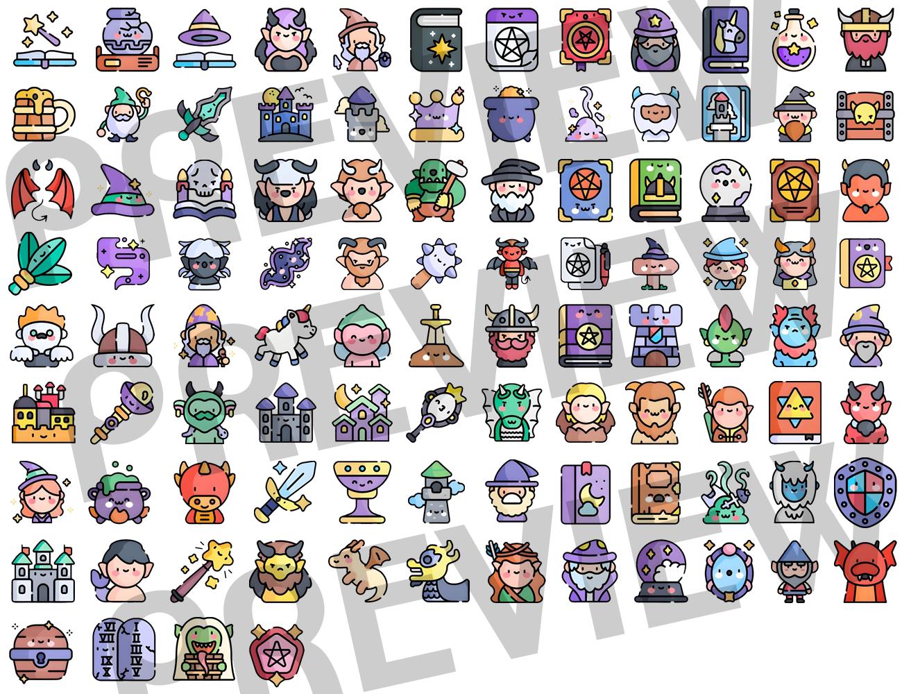 Digital Fantasy Icons - Graphics for Dnd, Cute Card Game Design ...