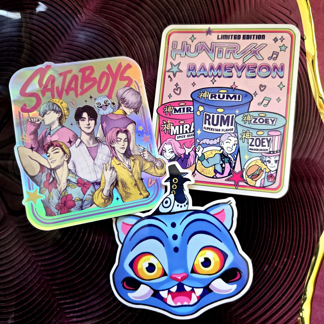 Kpop Demon Hunters 3 Sticker Gift Set - Huntrix and Saja Boys - Etsy