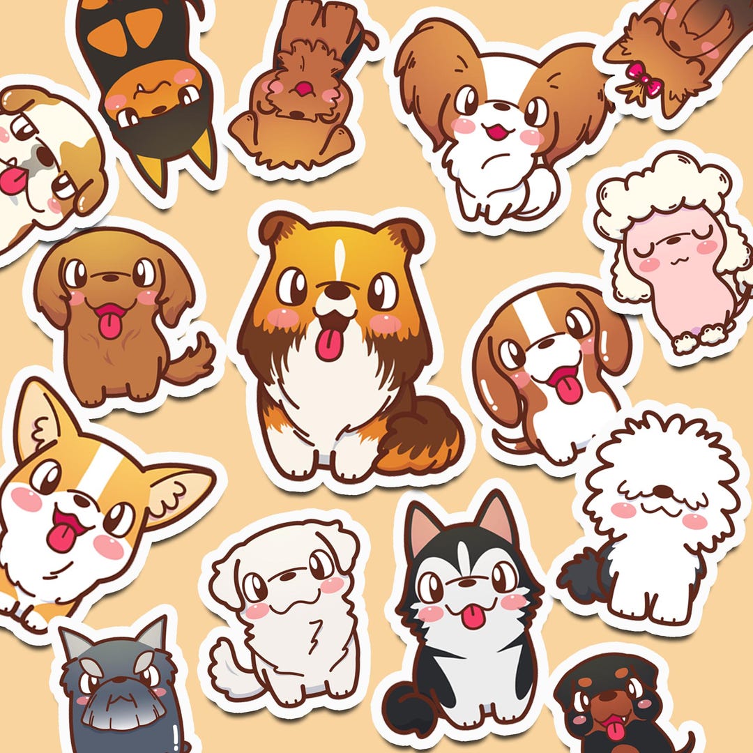 Cute Dog Breed Sticker Set for Journals/planners Handmade in USA - Etsy
