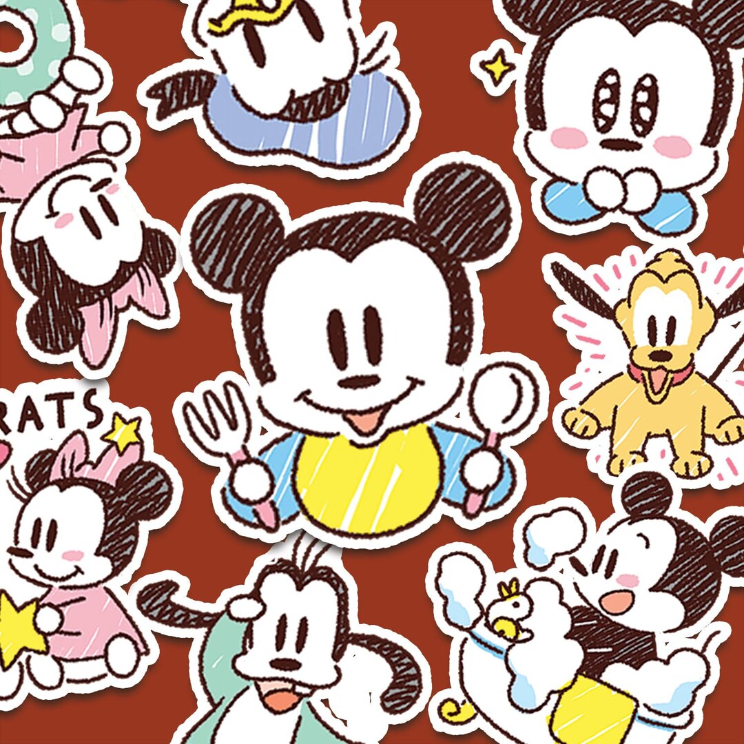 Cute Baby Mickey Mouse Sticker Set for Journals/planners Handmade in ...