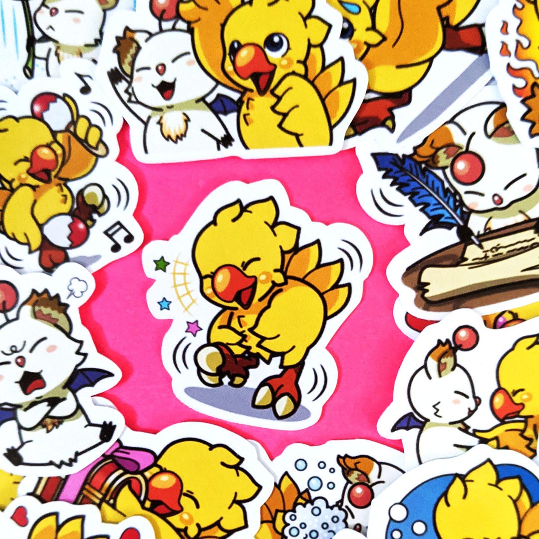 Cute Chocobo and Moogle Final Fantasy Sticker Set for Journals/planners ...