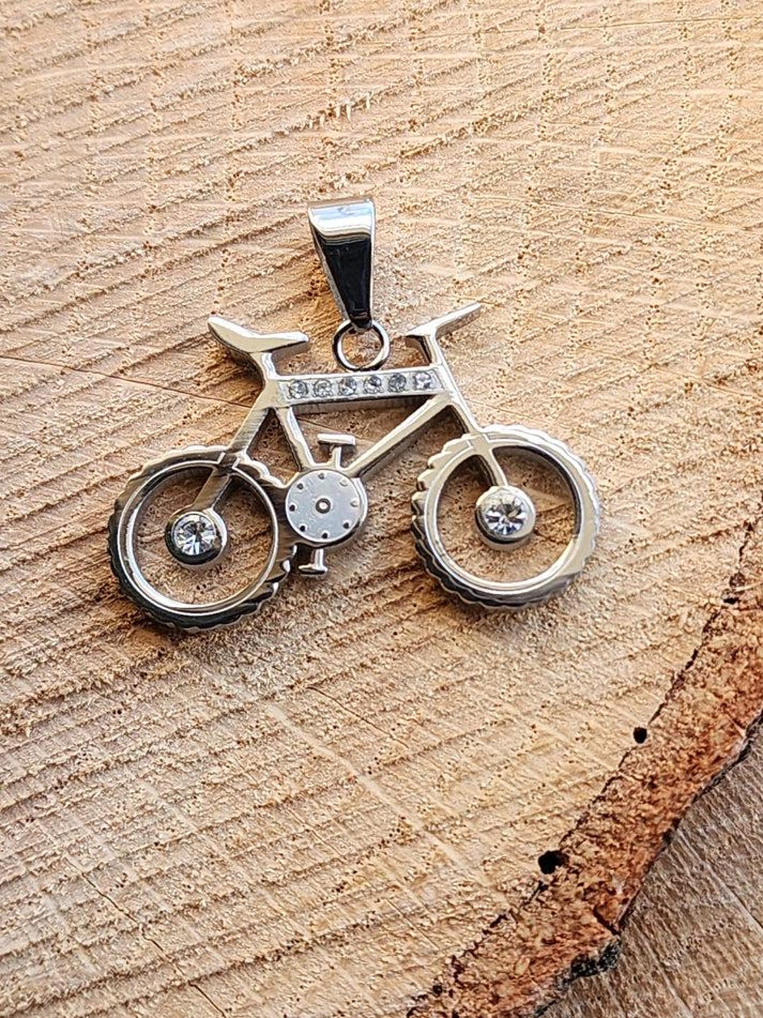 Stainless Steel Bicycle Pendant - Etsy