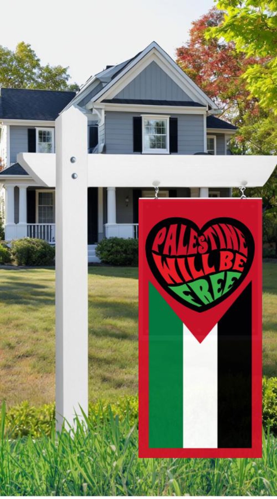 Free Palestine Flag, Free Palestine Yard Sign, Garden Flag, Yard Flag ...
