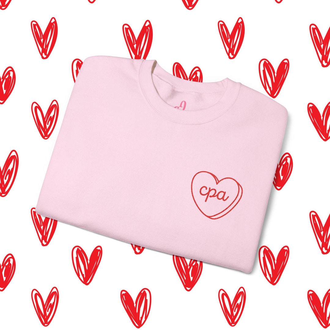 Embroidered CPA Valentine Sweatshirt Candy Heart CPA Gift Accountant ...