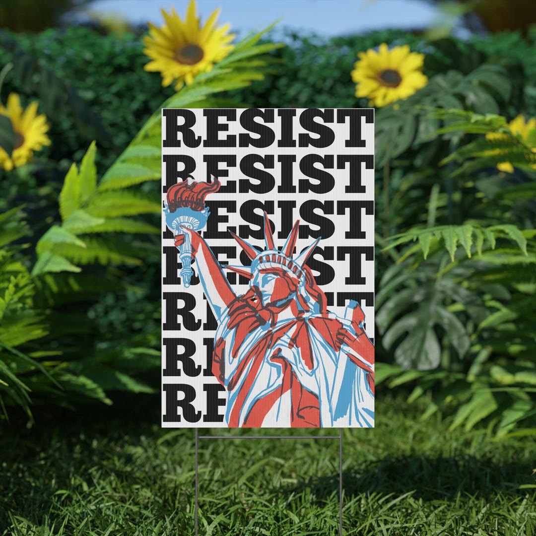 Resist Statue of Liberty Yard Sign, Inspirational Outdoor Decor, Resist ...