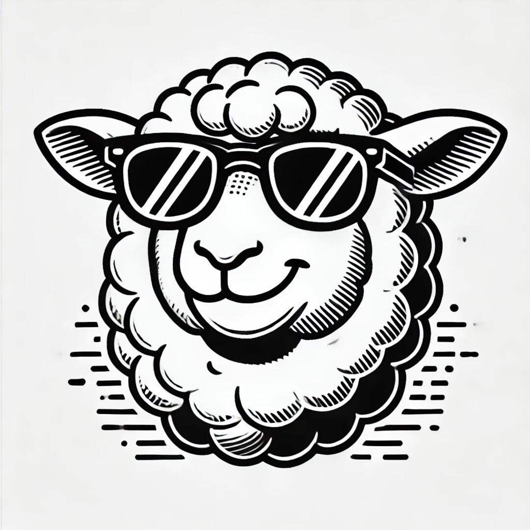 Sheep With Shades DXF File for Laser Engraving - Etsy