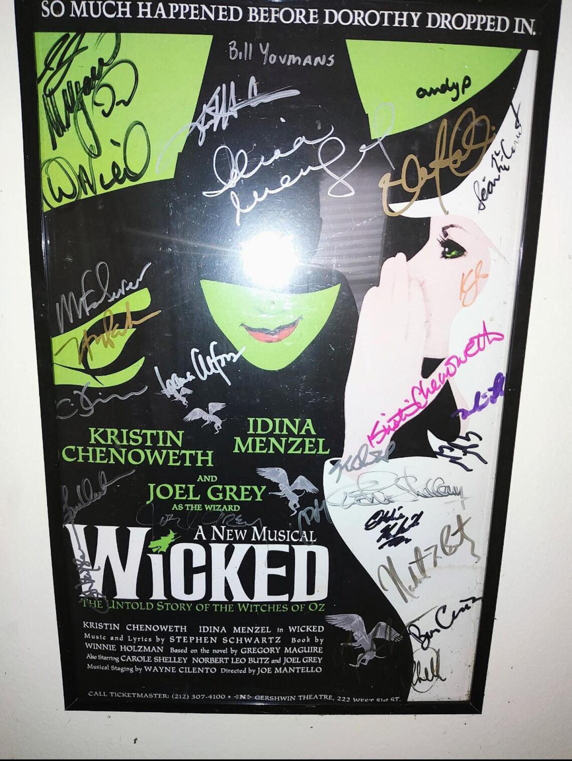 Wicked Original Cast 2003 Signed Poster From Opening Night. Idina ...