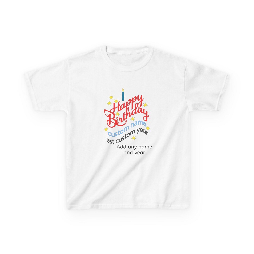 Custom Birthday Kids Tee, Happy Birthday Shirt, Personalized Kids Gift ...