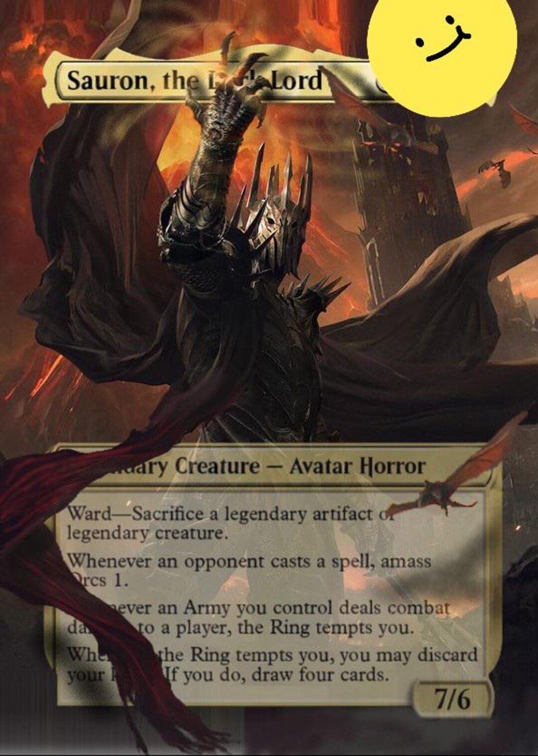 Sauron the Dark Lord Fan Art, Full Art Alter Made by Hand Upon Order - Etsy