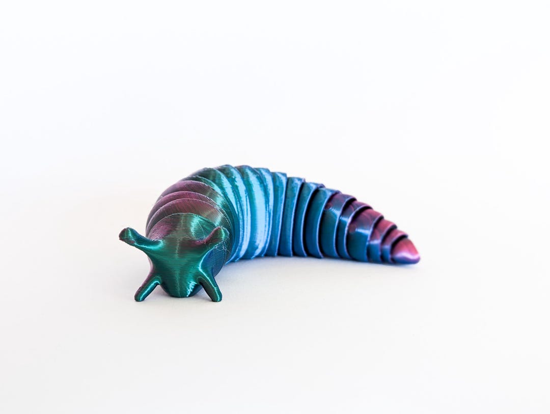 The Big Friendly Articulated Slug 3D Printed Flexible Fidget Toy - Etsy