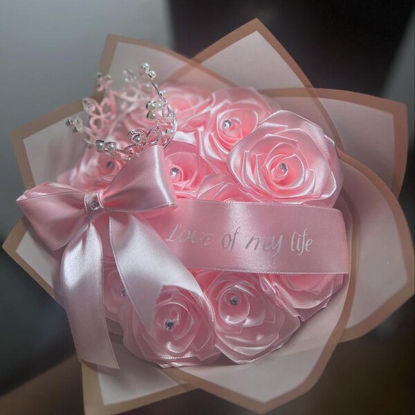 Ribbon Rose Bouquet - Etsy