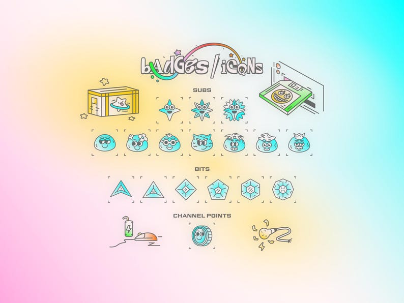 Colorful Emotes Badges for Live Streaming and Discord Server Twitch ...