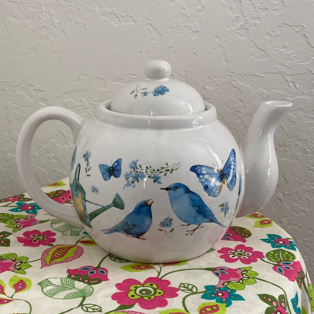 Adorable Vintage Bluebird and Butterfly Marjolein Bastin Teapot - Etsy