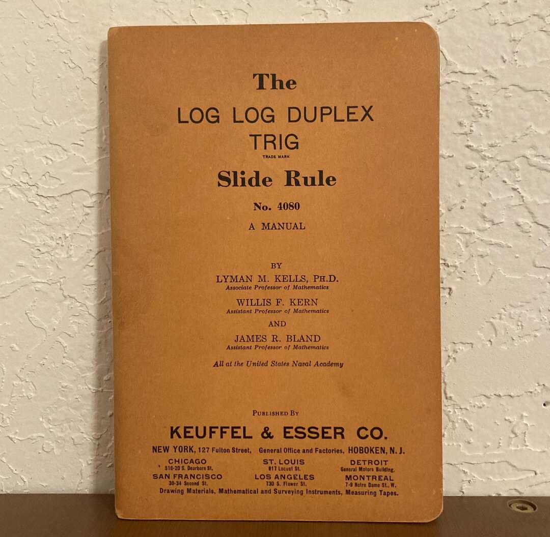 Vintage 1943 Keuffel & Esser Log Log Duplex Trig Slide Rule Manual - Etsy