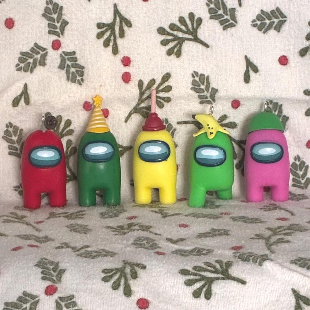 Set of 5 Repurposed Among Us Christmas Ornaments - Etsy