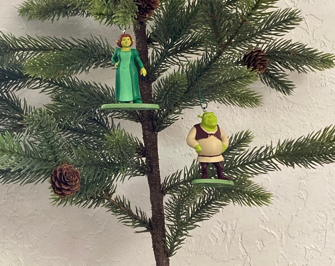 Pair of Shrek and Fiona Christmas Tree Ornaments - Etsy