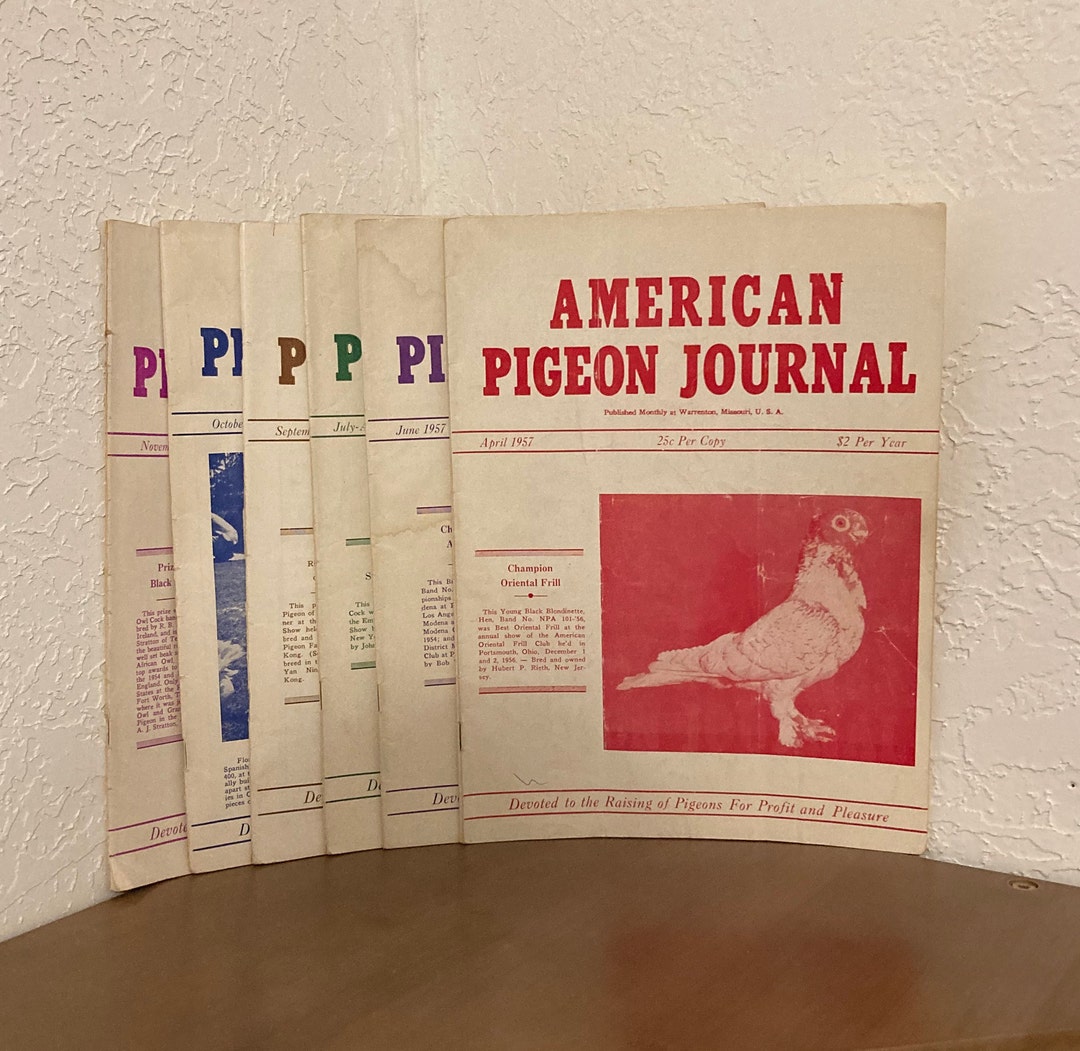 Set of 6 Vintage 1957 American Pigeon Journal Magazines-april/june/july ...