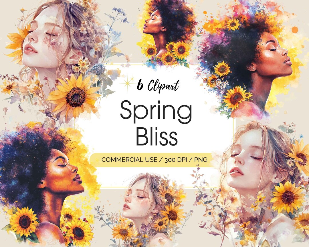 Spring Bliss Clipart Png, Spring Goddess Clipart, Daydream Women With ...