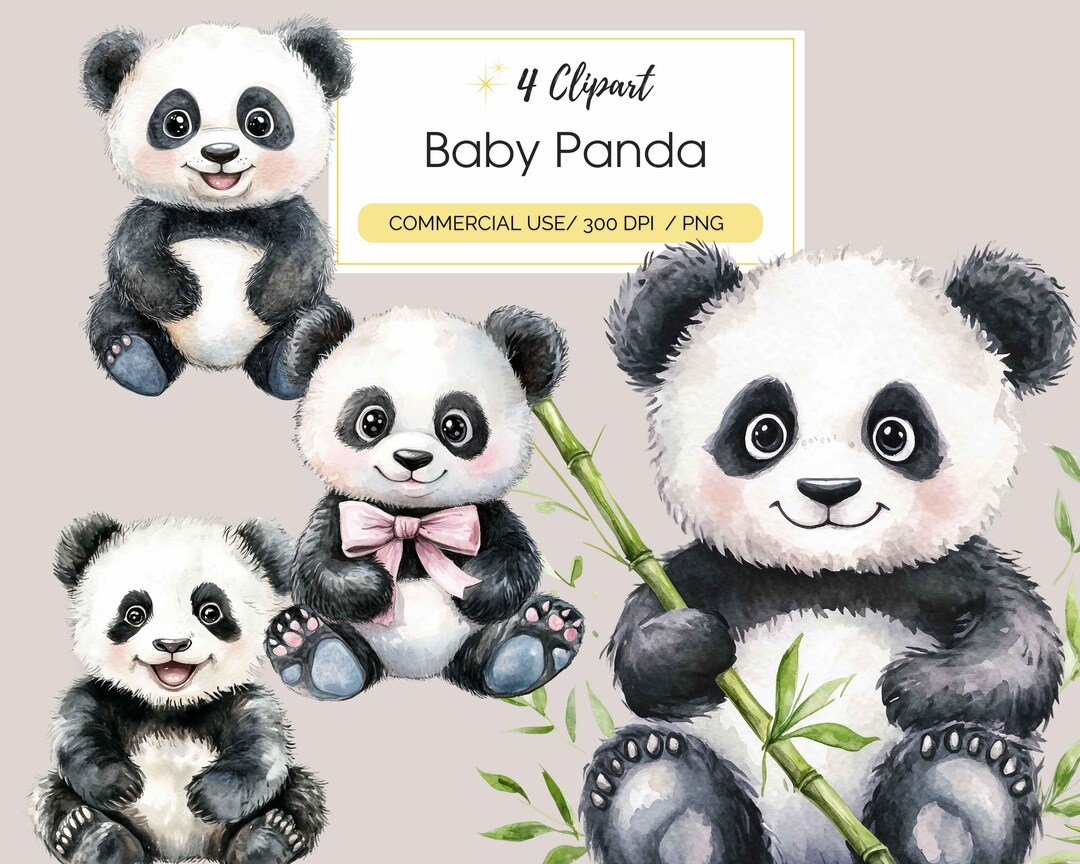 Baby Panda Clipart Cute Animals Nursery Panda Clip Art Baby Shower ...