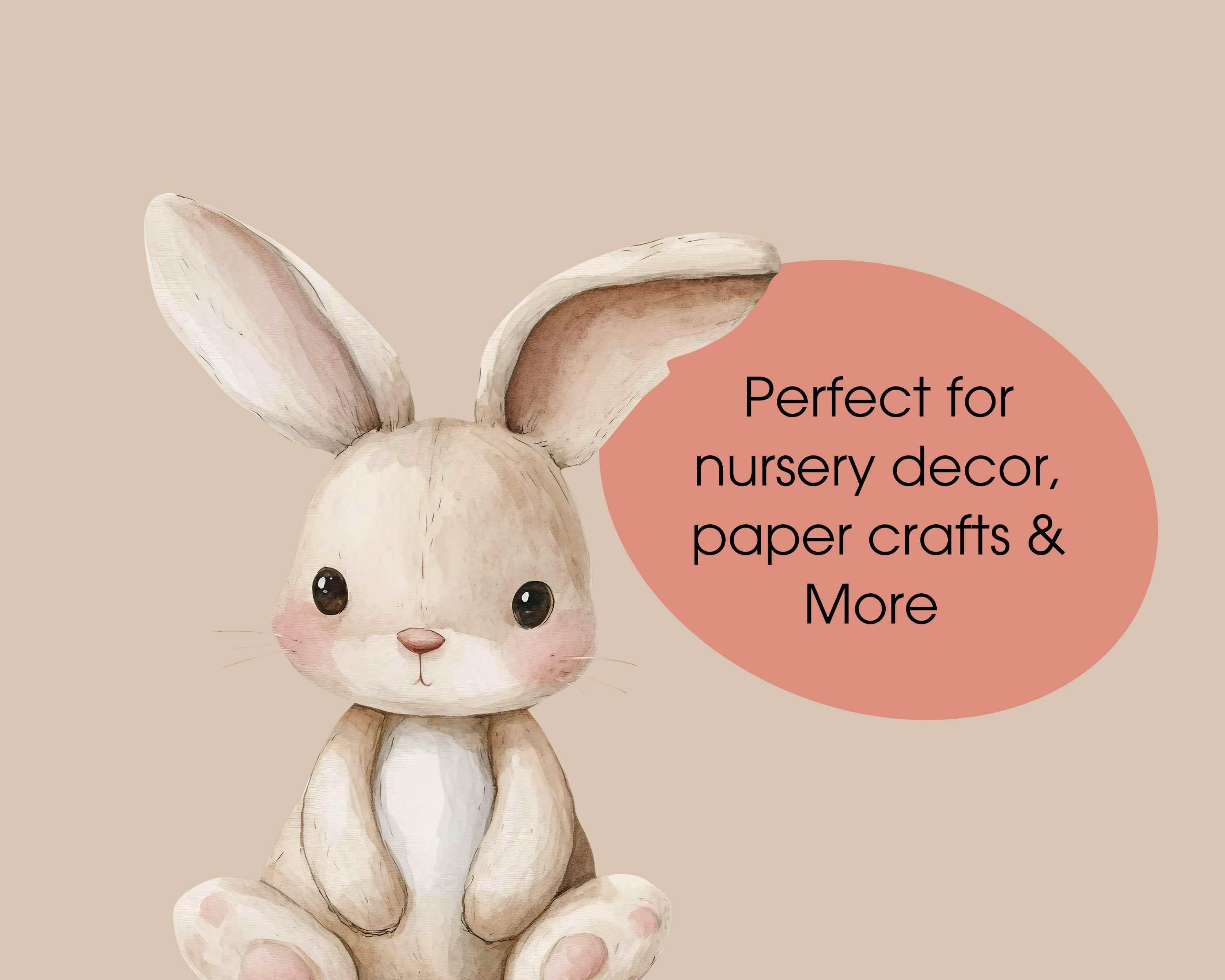 Cute Stuffed Bunny Clipart Cute Rabbit PNG Nursery Decor Nursery Art ...