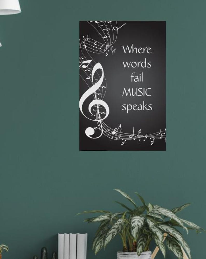 Minimalist Music Quote Poster – "where Words Fail, Music Speaks ...