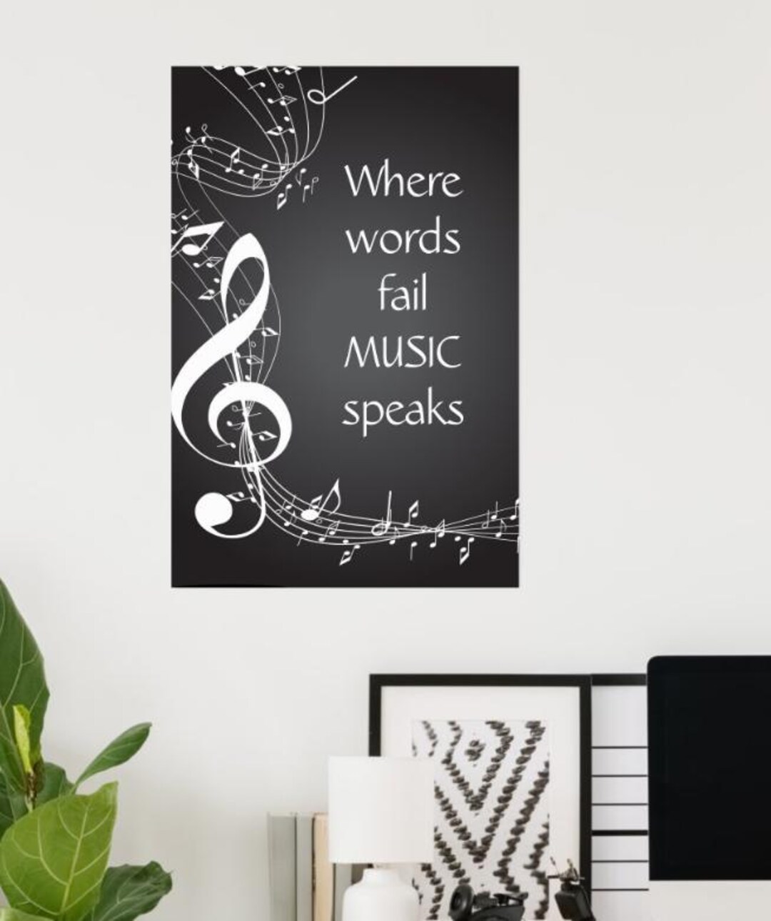 Minimalist Music Quote Poster – "where Words Fail, Music Speaks ...