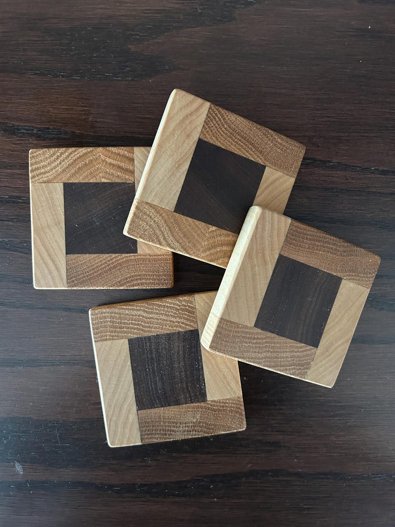Pinwheel Drink Coasters | Set of 4 | 3" Square Coasters - Etsy