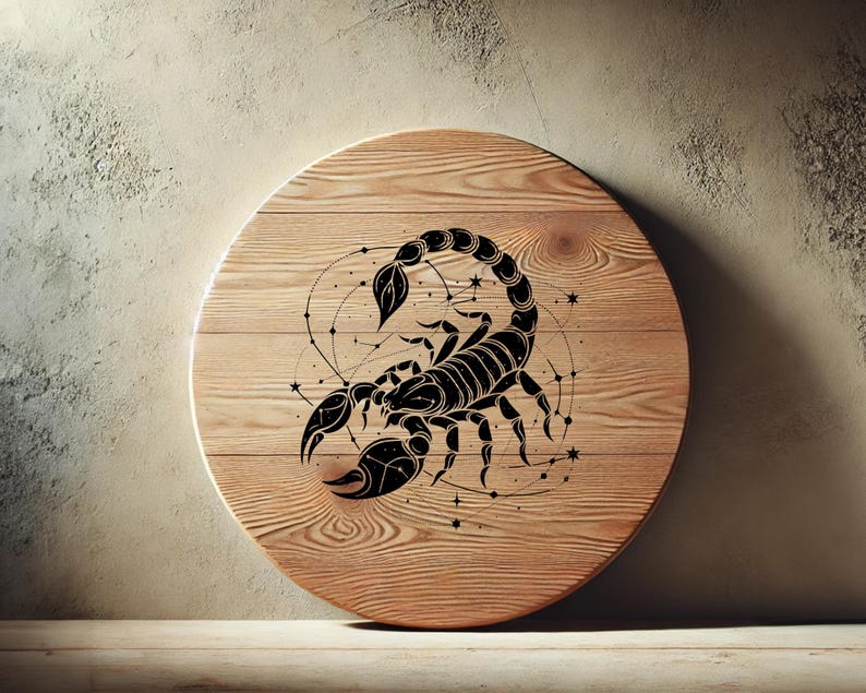 Scorpio SVG, Cutting Digital File, Bold Zodiac Laser Wood Engraving ...