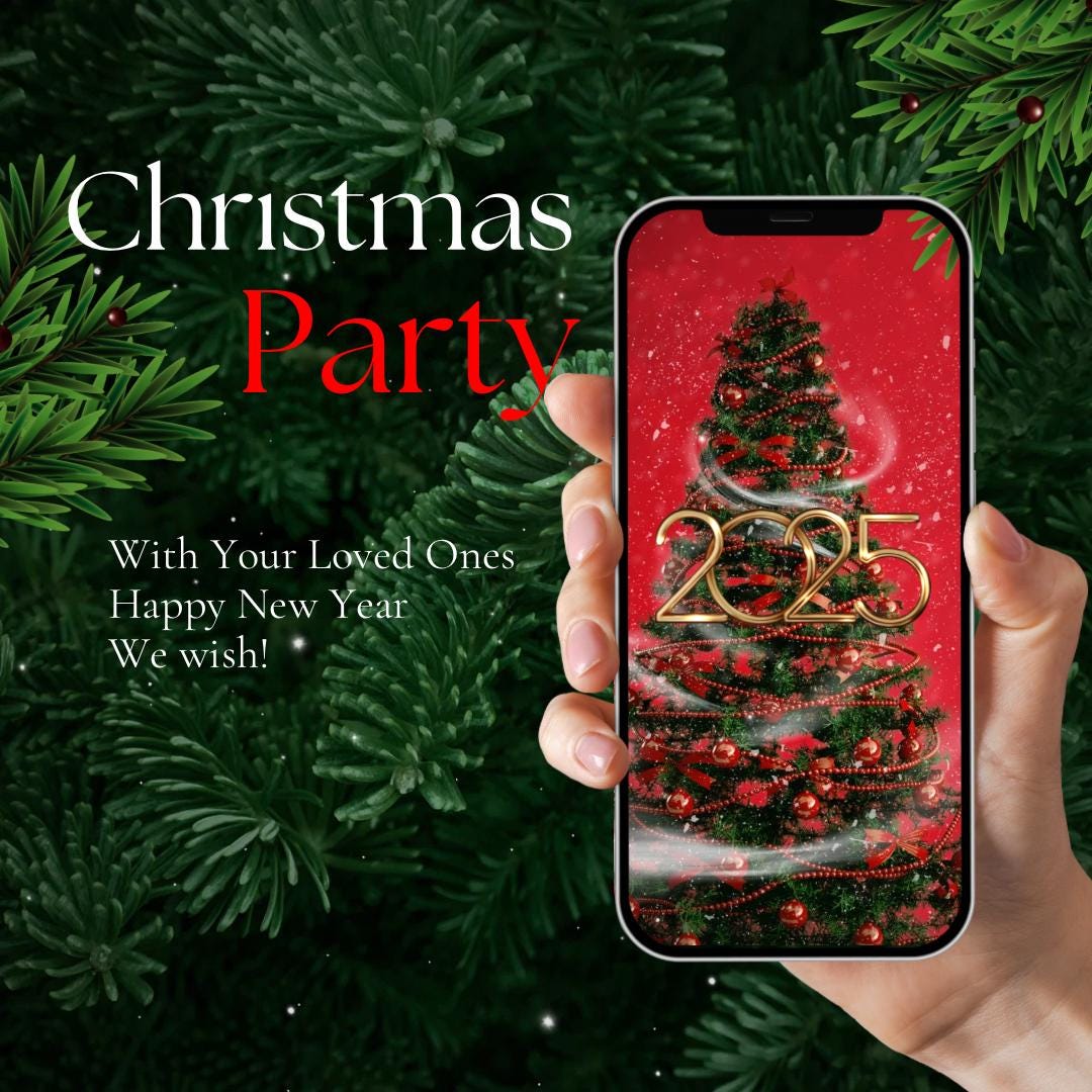 Modern Christmas Party Invitation Template, Black and Red Holiday Event ...