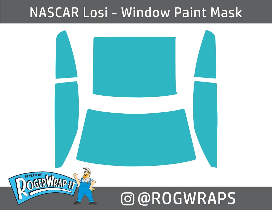 NASCAR Losi Window Glass Paint Mask Masking for Body Custom Painters ...