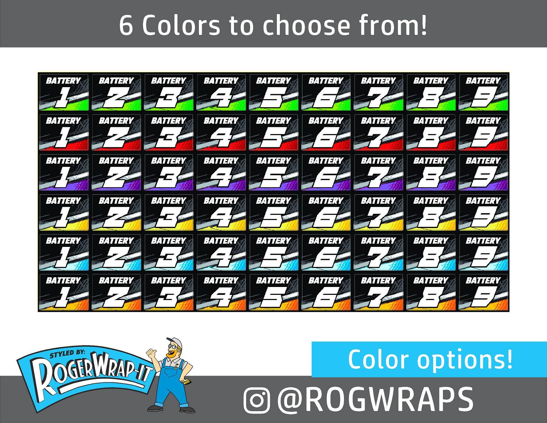 Lipo Battery Pack Decal for Arrma Grom NASCAR Losi 1400 Spektrum Batt ...