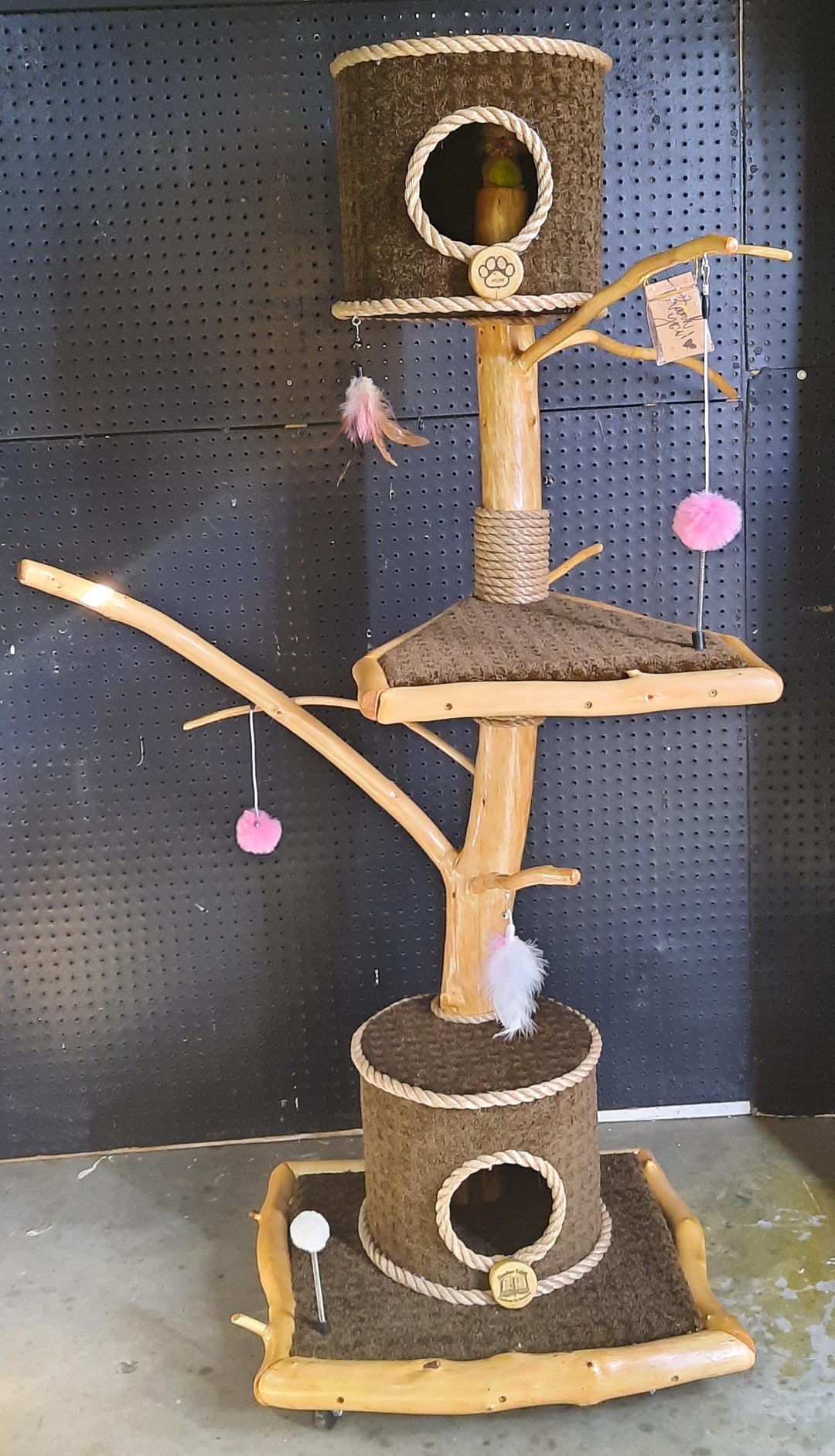 Meow Mountain Handcrafted Pine Cat Tree - Etsy