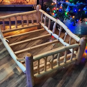 Large Hancrafted Log Dog Bed - Etsy