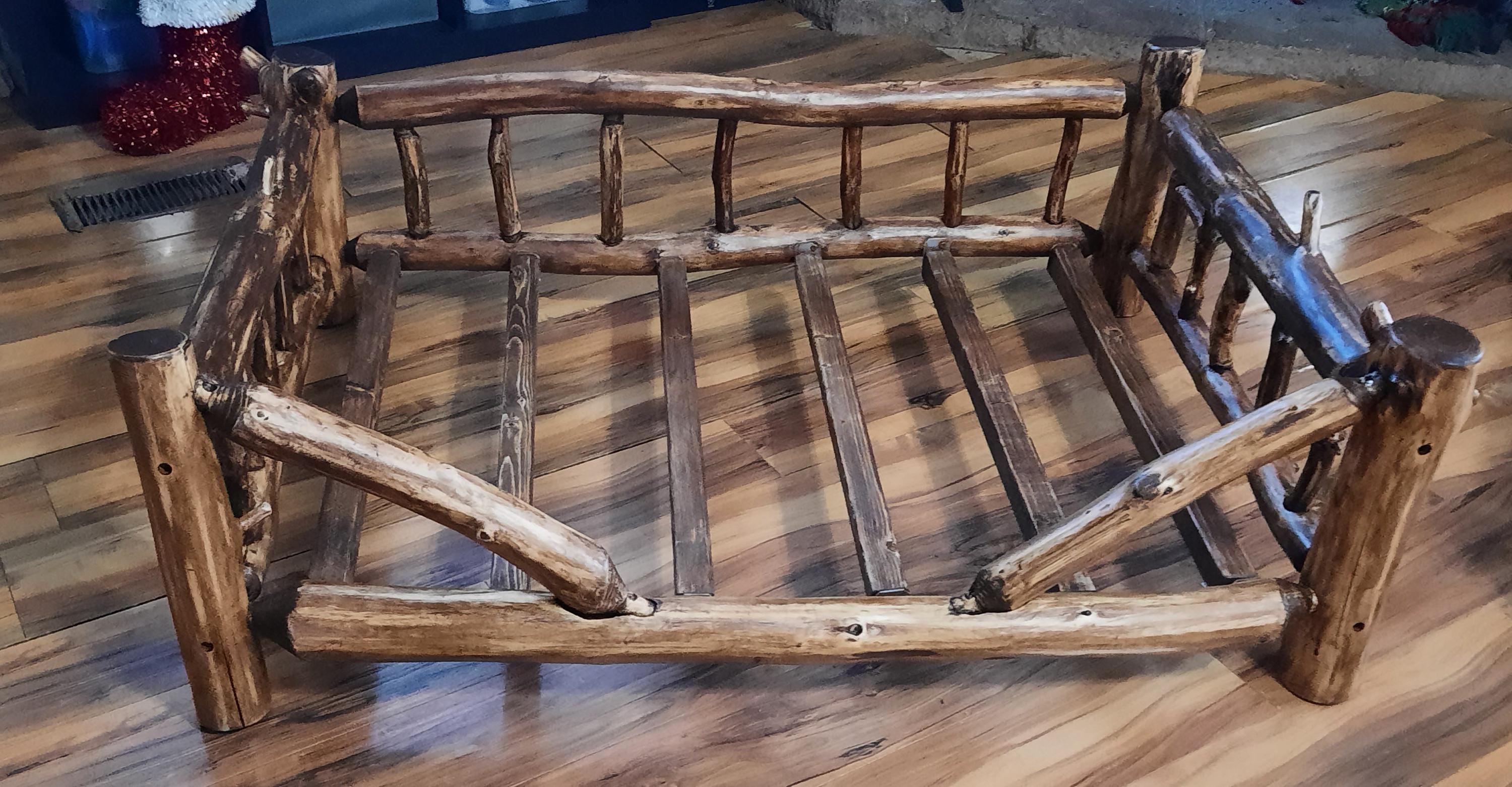 Large Hancrafted Log Dog Bed - Etsy