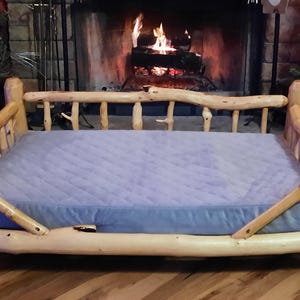 Large Hancrafted Log Dog Bed - Etsy