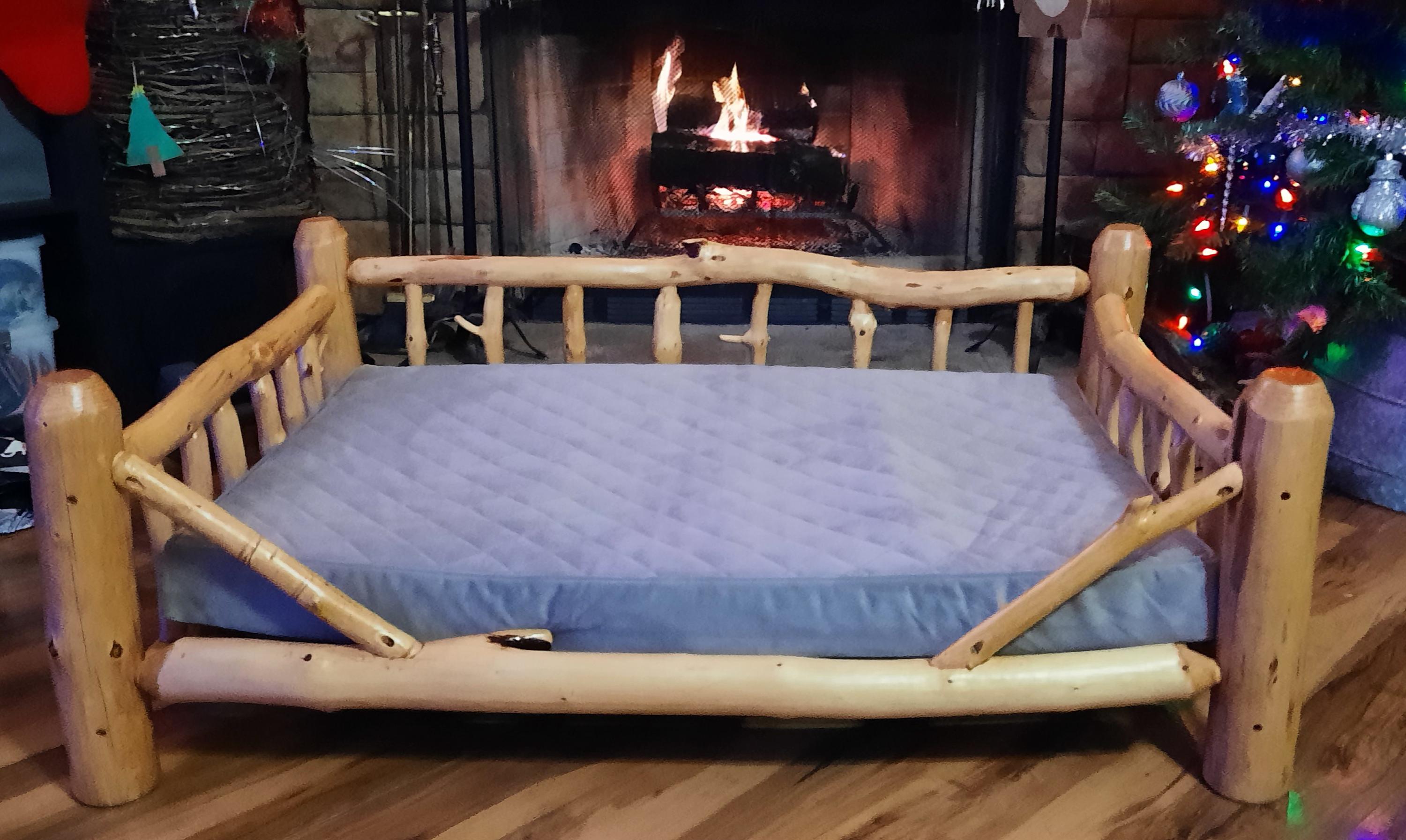 Large Hancrafted Log Dog Bed - Etsy