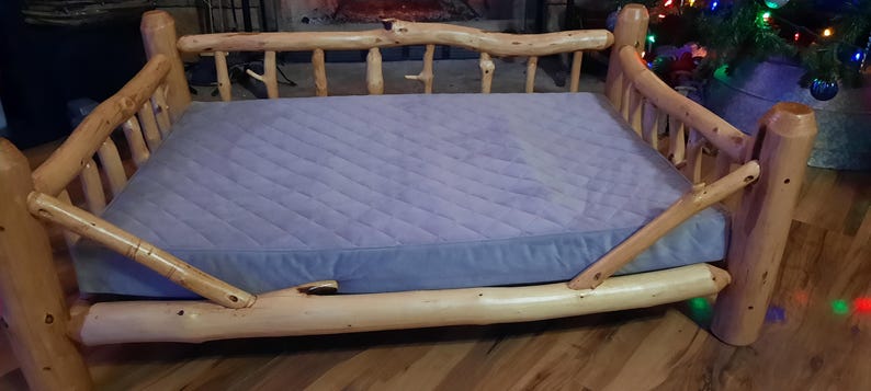 Large Hancrafted Log Dog Bed - Etsy