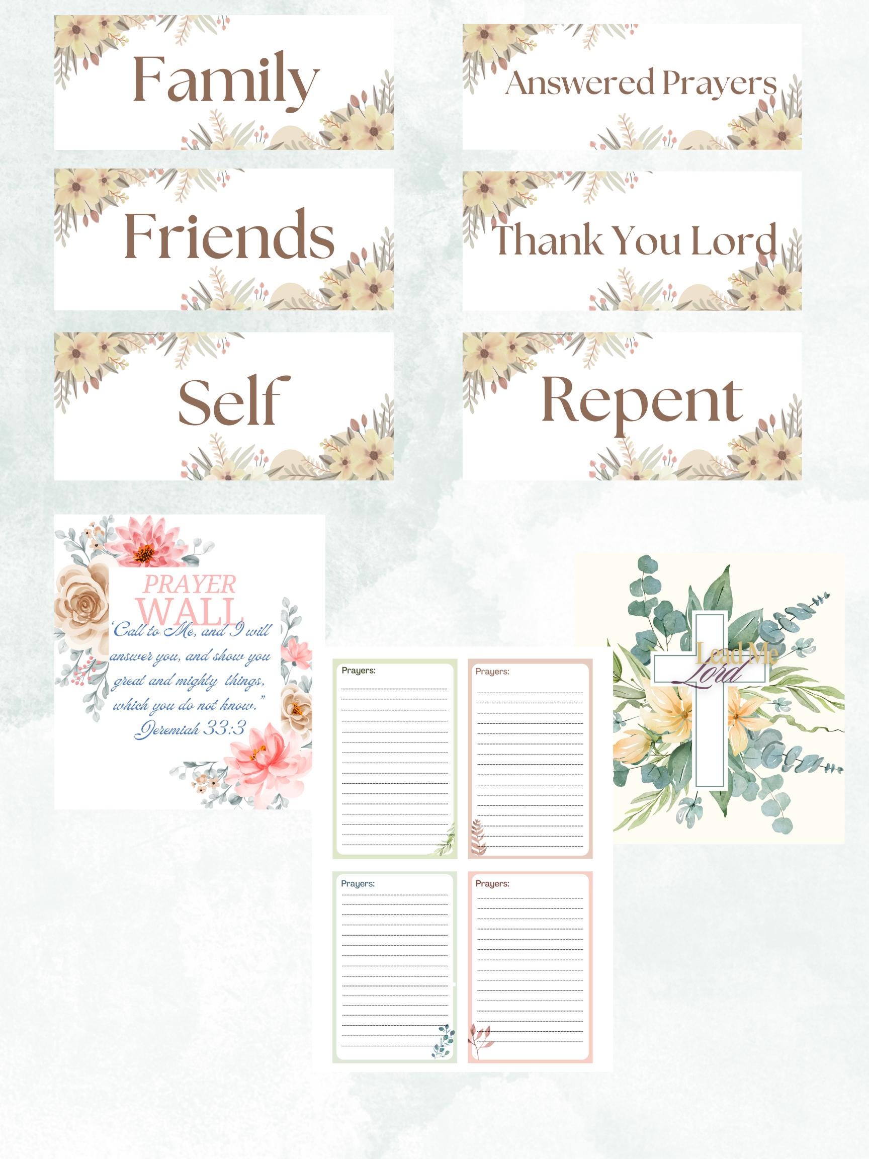 Printable Prayer Wall Bundle | Faith-based Wall Art | Christian Home ...