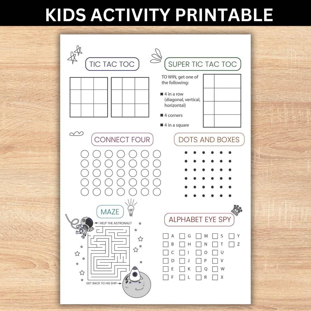 Kids Activity Printable, Kindergarten Preschool Activity, Tic Tac Toe ...