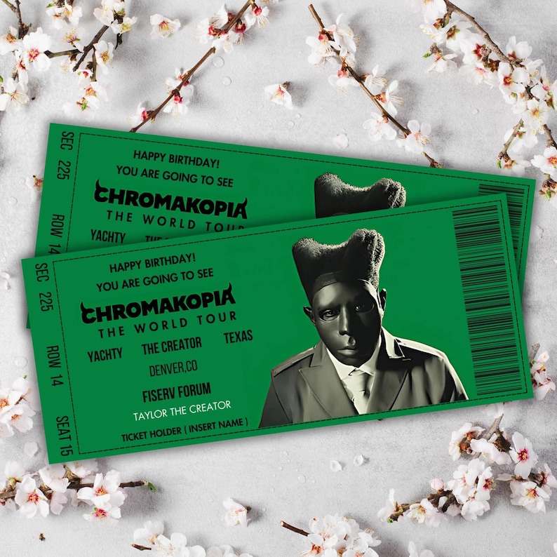 Editable Tyler, the Creator Chromakopia Concert Ticket Canva Ticket ...
