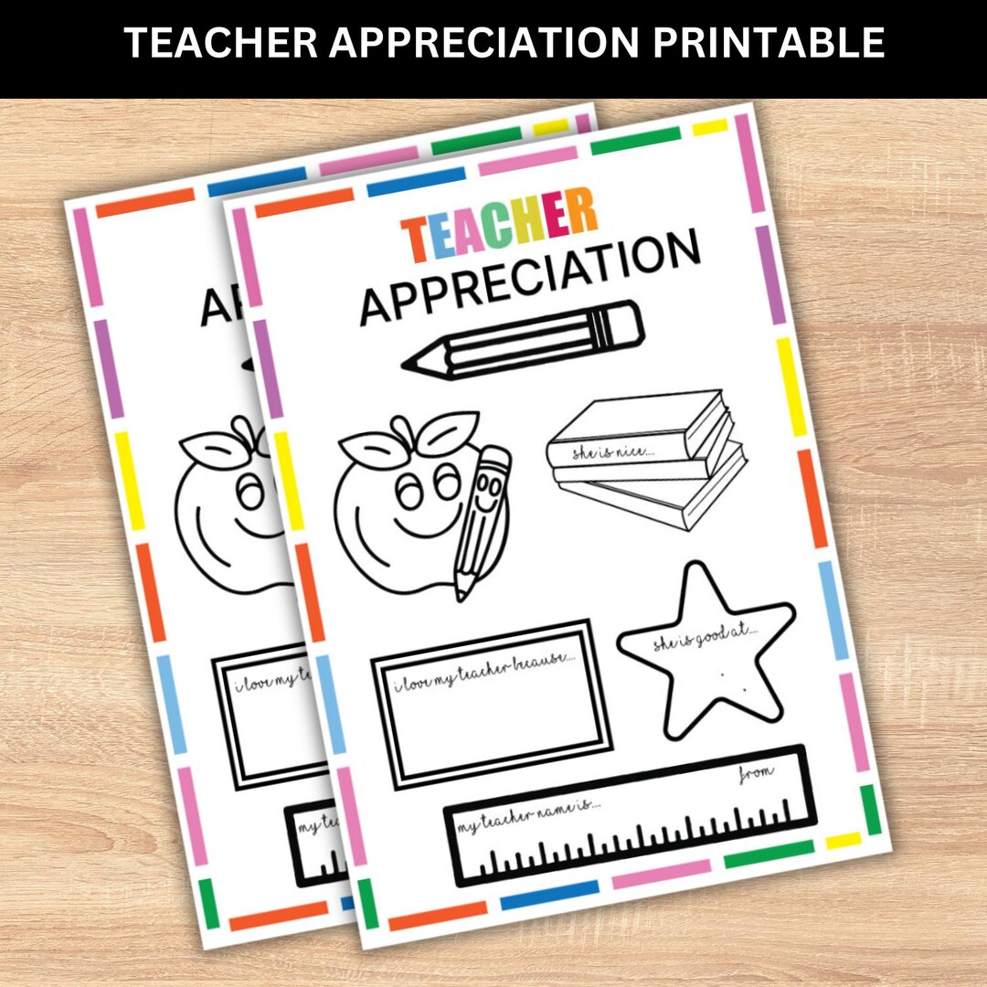 Teacher Appreciation Printable | Thank You Teacher Card | Teacher Gift ...