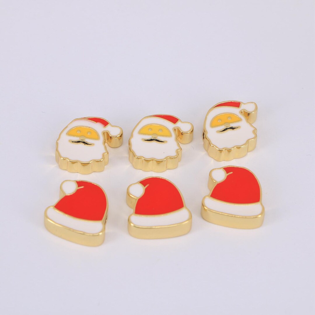 Gold Enamel Santa Hat Charm,santa Claus Bead,christmas Charms,diy ...