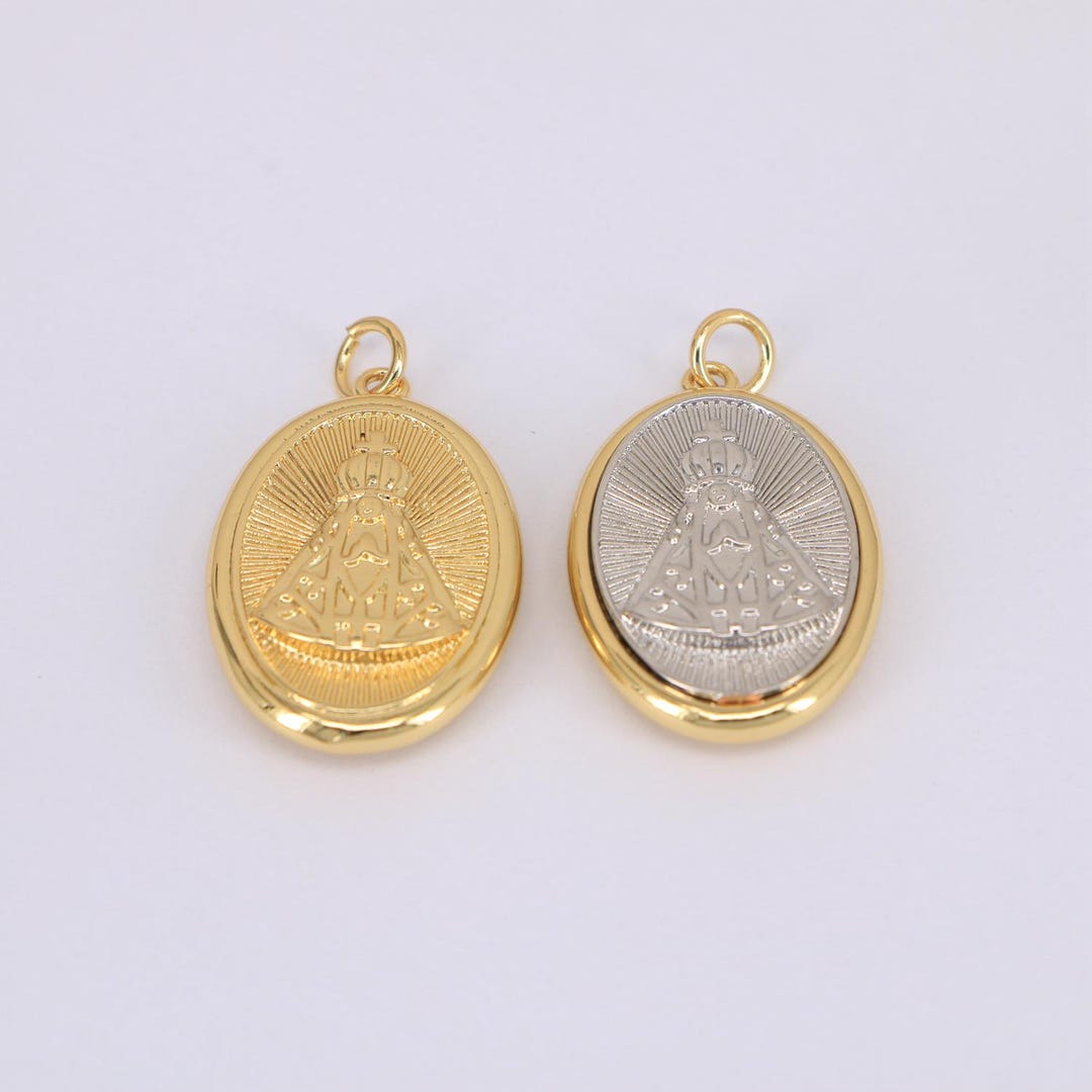 Double Sided 18k Gold-plated Silver Color Praying Nossa Senhora ...