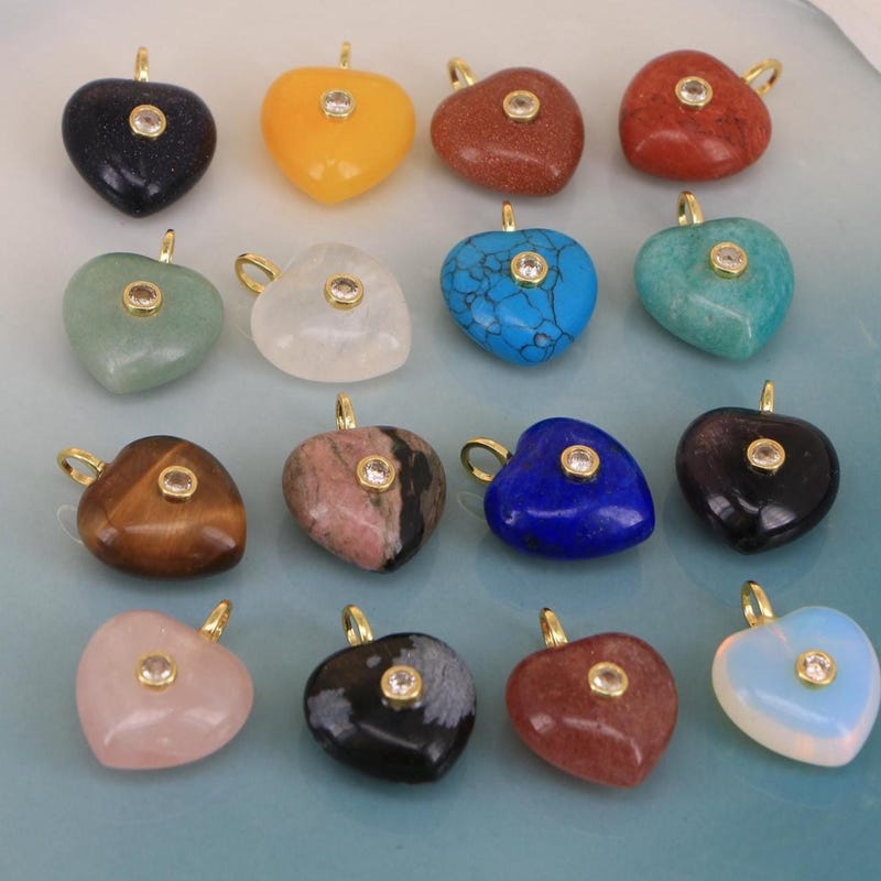 Gemstone Quartz Pendants - Etsy