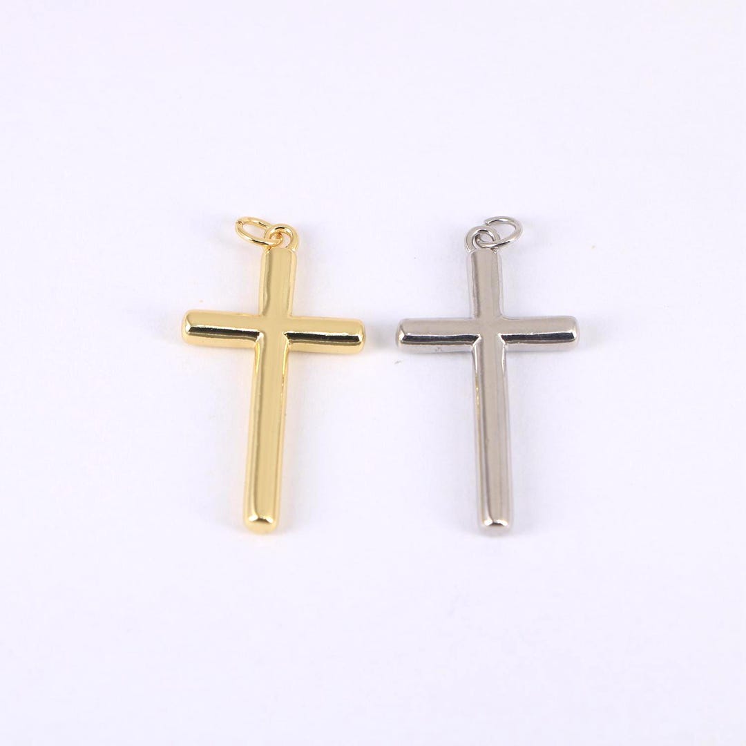 Gold Cross Charms,18k Gold Plated Cross Pendant,religious Charm,diy ...